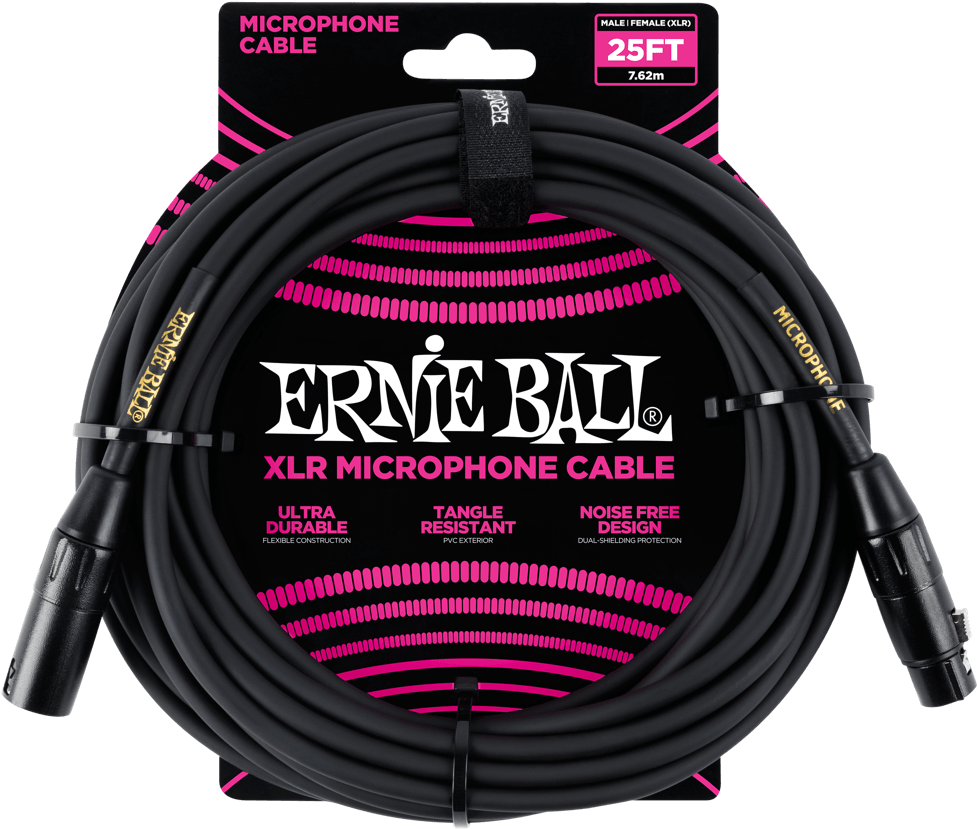 Download 25' Male / Female Xlr Microphone Cable Front - Ernie Ball 6073 ...