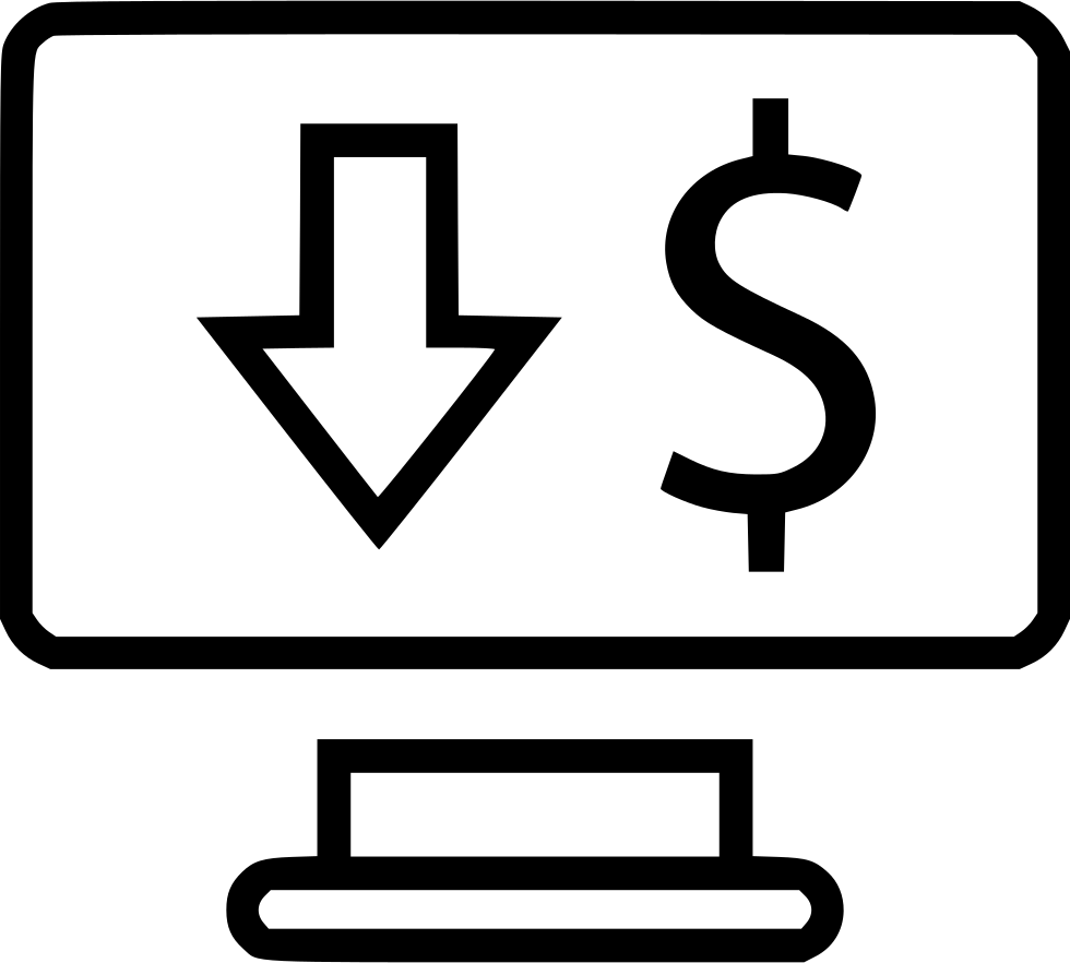 Download Stock Market Low Arrow Down Dollar Sign Comments - White Arrow ...