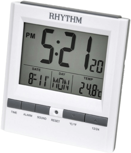 Lcd Rhythm Alarm Clock - Rhythm Digital Clock - Free Transparent PNG ...