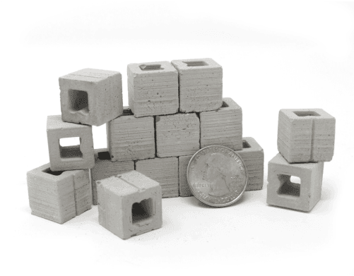 12 Scale Mini Half Cinder Blocks From Mini Materials - 1:12 Scale ...