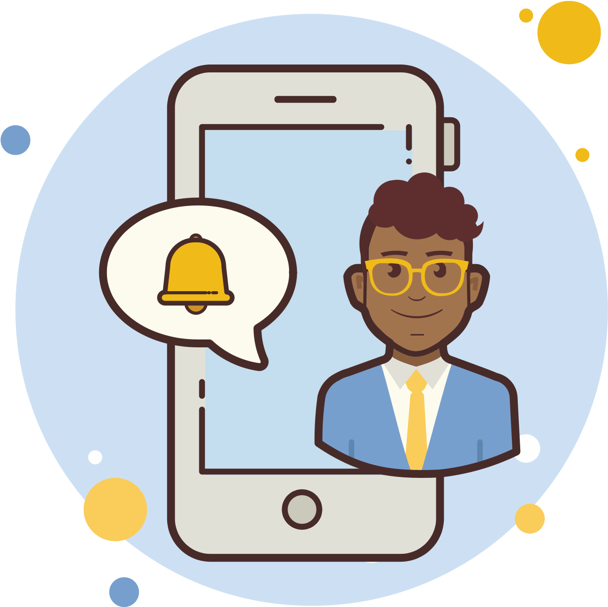 Download Man Phone Notification Bell Icon - Mobile Phone PNG Image with ...