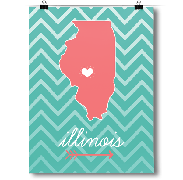 Download Illinois State Chevron Pattern - Inspired Posters Illinois ...