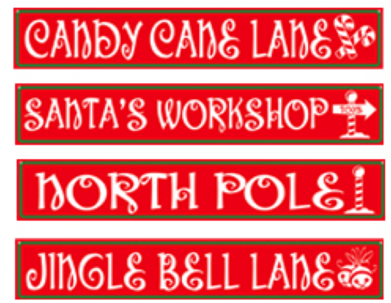 North Pole Signs - Beistle 4-pack North Pole Street Sign Cutouts, 4 ...