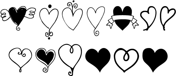Heart Doodles Font By Outside The Line - Heart Doodles - Free ...