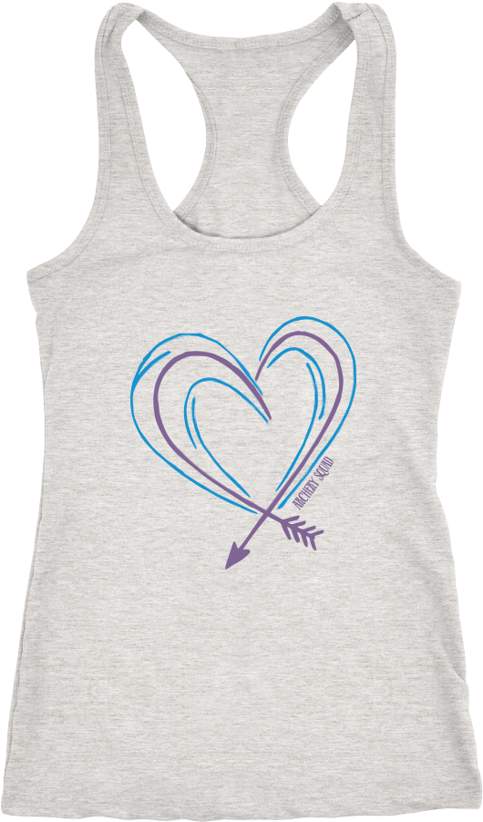 Download Arrow Heart Doodle Heather Grey Tank - Thin Blue Line For ...