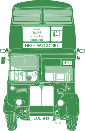 Front Illustration Of Aec Regent Iii Llu - Double-decker Bus - Free ...