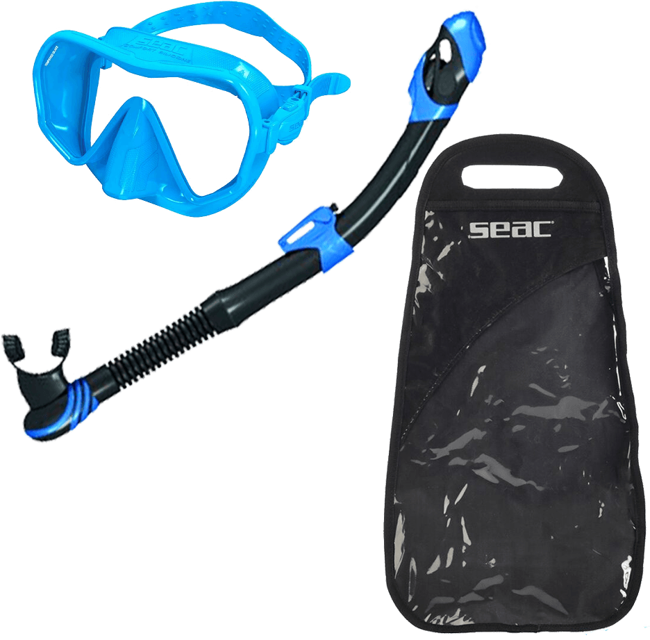 Seac Vortex Dry Snorkel - Black/blue - Free Transparent PNG Download ...