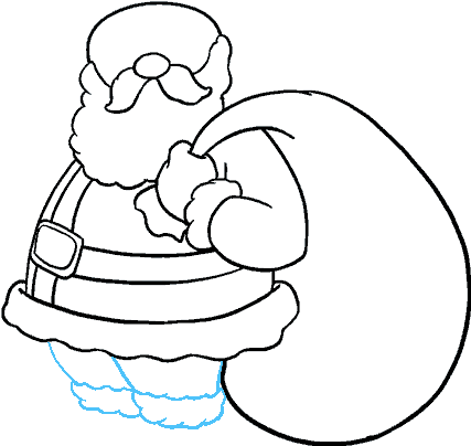 How To Draw Santa Claus - Line Art - Free Transparent PNG Download - PNGkey