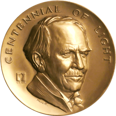 'light Centennial Thomas Edison Medal' By Miko Kaufman - Thomas Edison ...