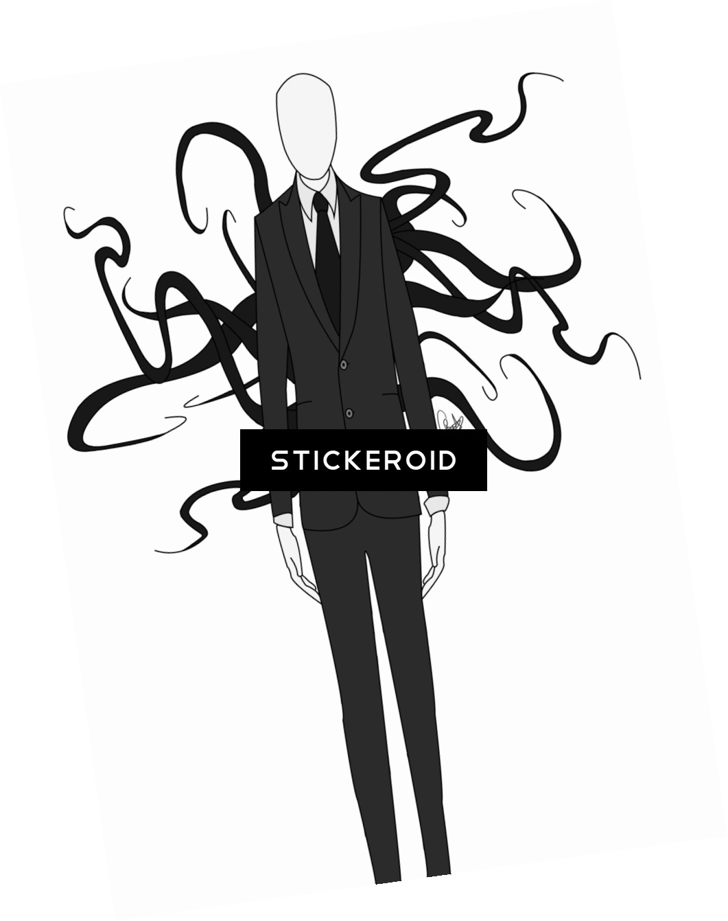 Slender Man - Drawing Creepy Slender Man - Free Transparent PNG ...
