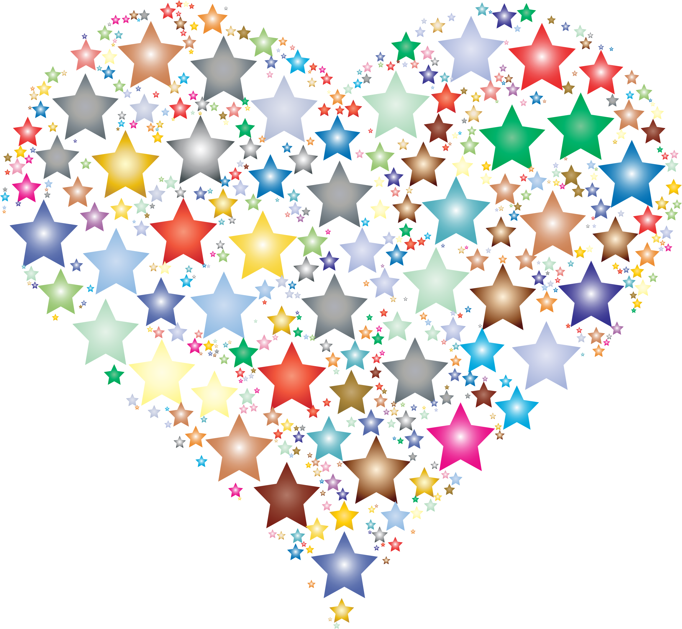 This Free Icons Png Design Of Colorful Heart Stars - Stars Heart Png ...