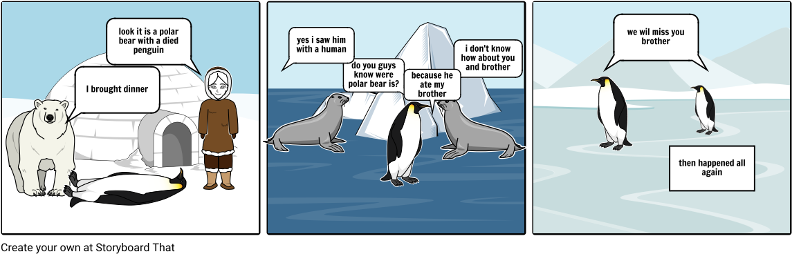Polar Bear Vs Penguin - Cartoon - Free Transparent PNG Download - PNGkey