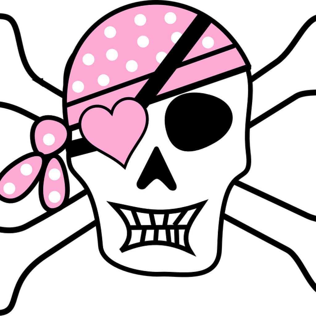 Download Free Skull And Crossbones Clip Art Pirate Skull And - Pink ...
