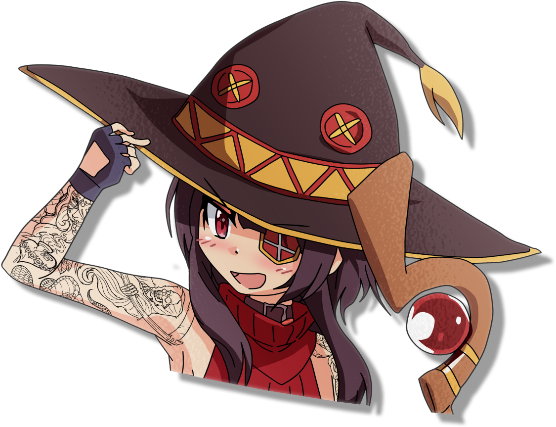 Download Image Of Tatted Megumin - Cartoon PNG Image with No Background ...