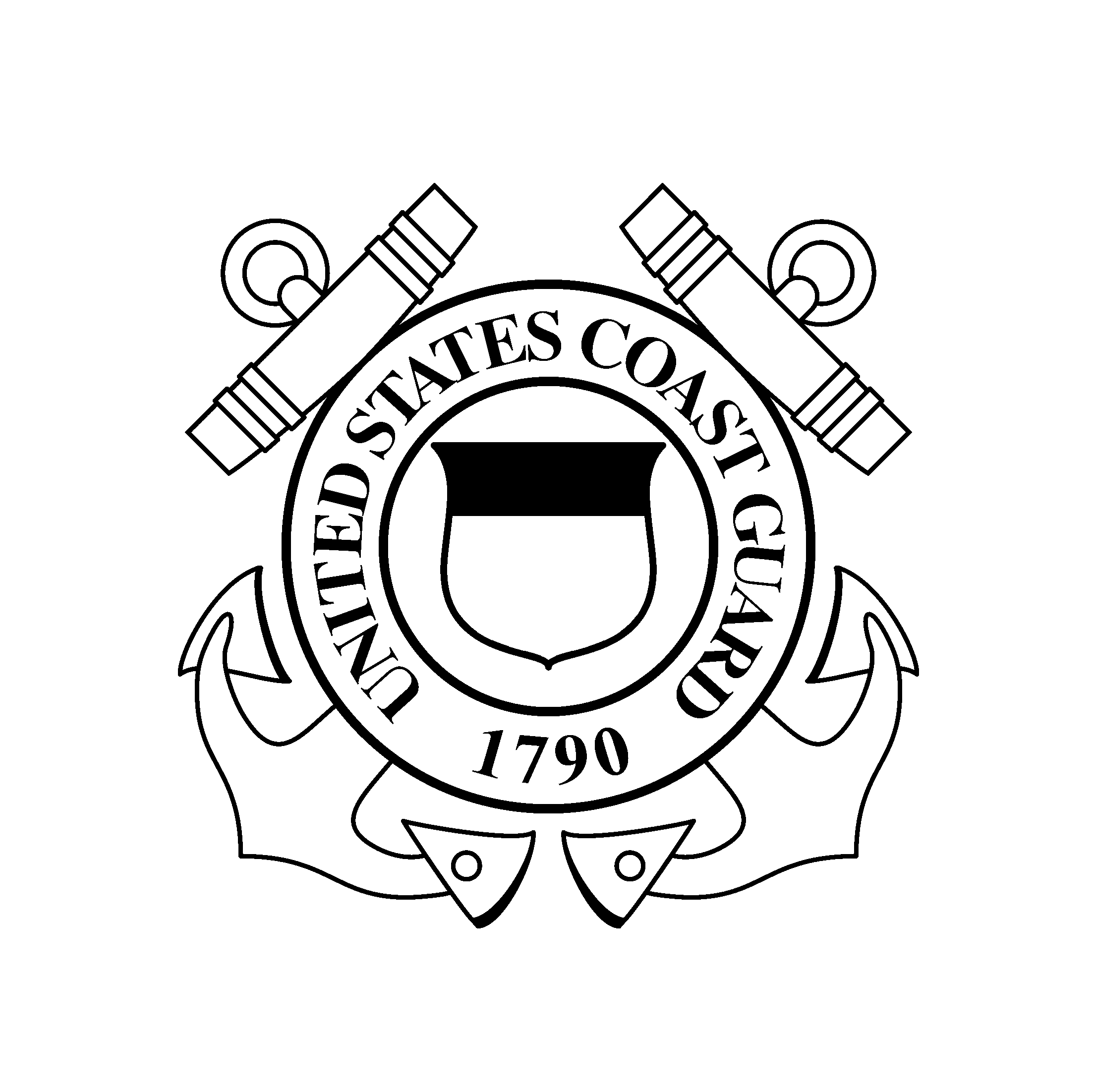 United States Coast Guard Logo Black And White - Coast Guard Emblem ...
