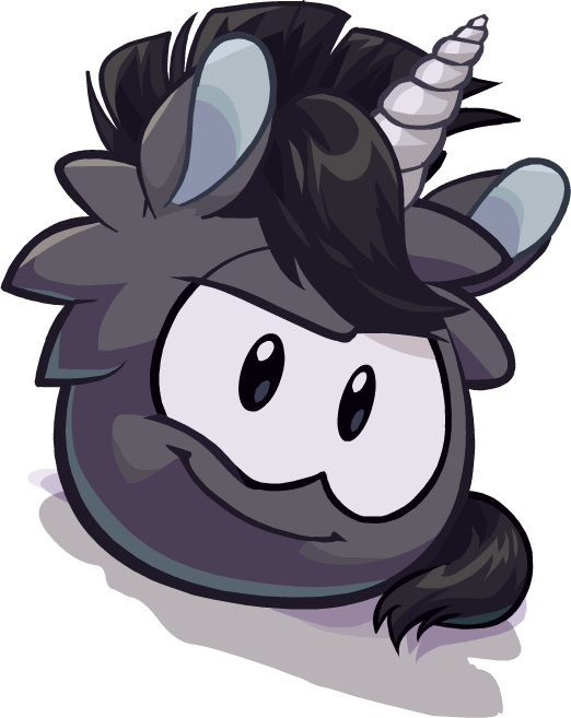 Download Unicorn Puffle Black - Puffle Dragon PNG Image with No ...