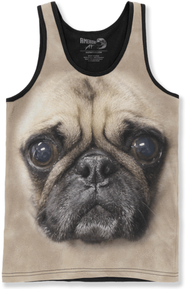 Pug Face - Squints Sandlot Tank Top - Free Transparent PNG Download ...