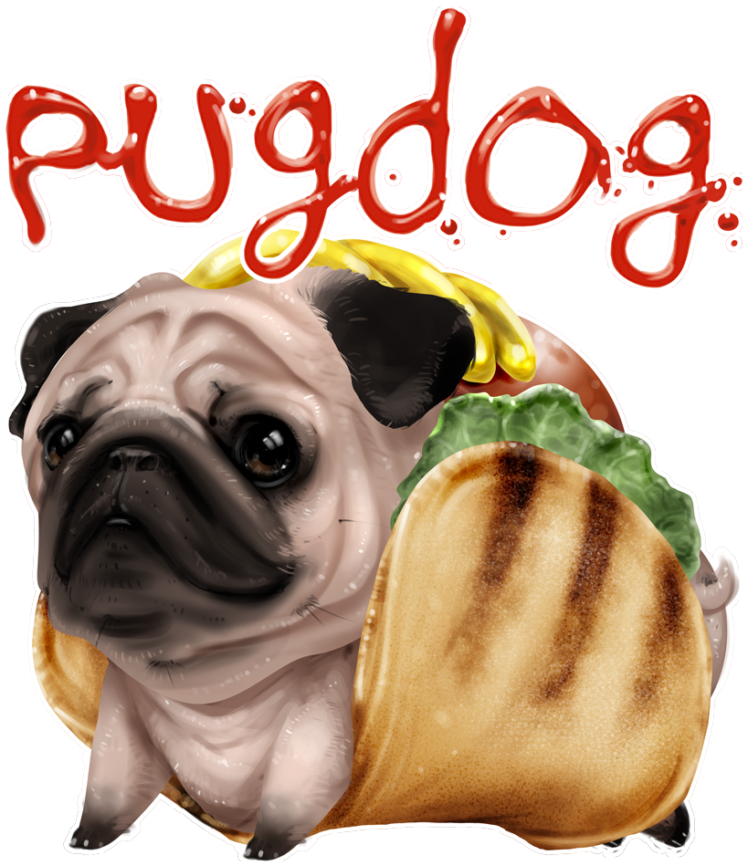 Cute Pugs Art - Pug - Free Transparent PNG Download - PNGkey