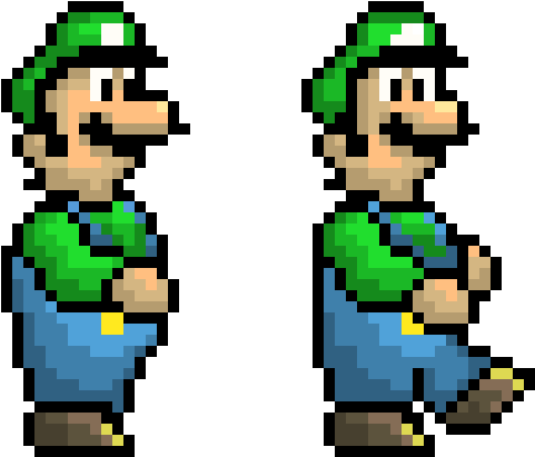Luigi Walk Sprites - Video Game Sprite Pixel Art - Free Transparent PNG ...