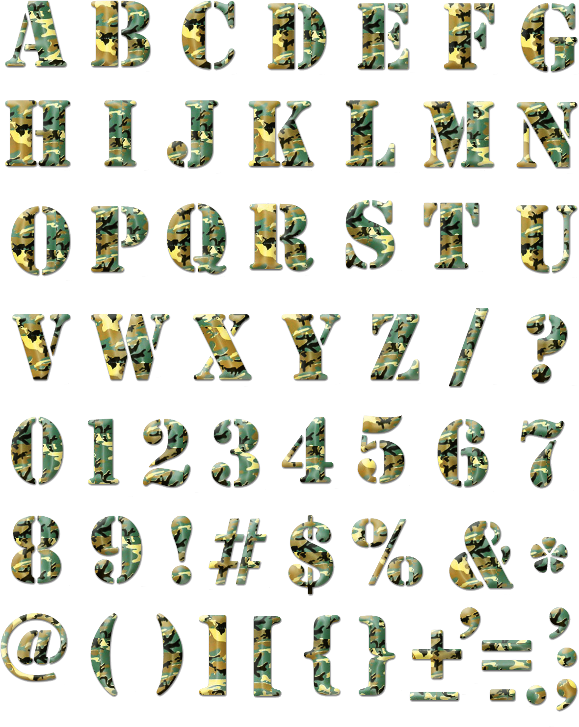 Download Printable Camo Letters PNG Image with No Background - PNGkey.com