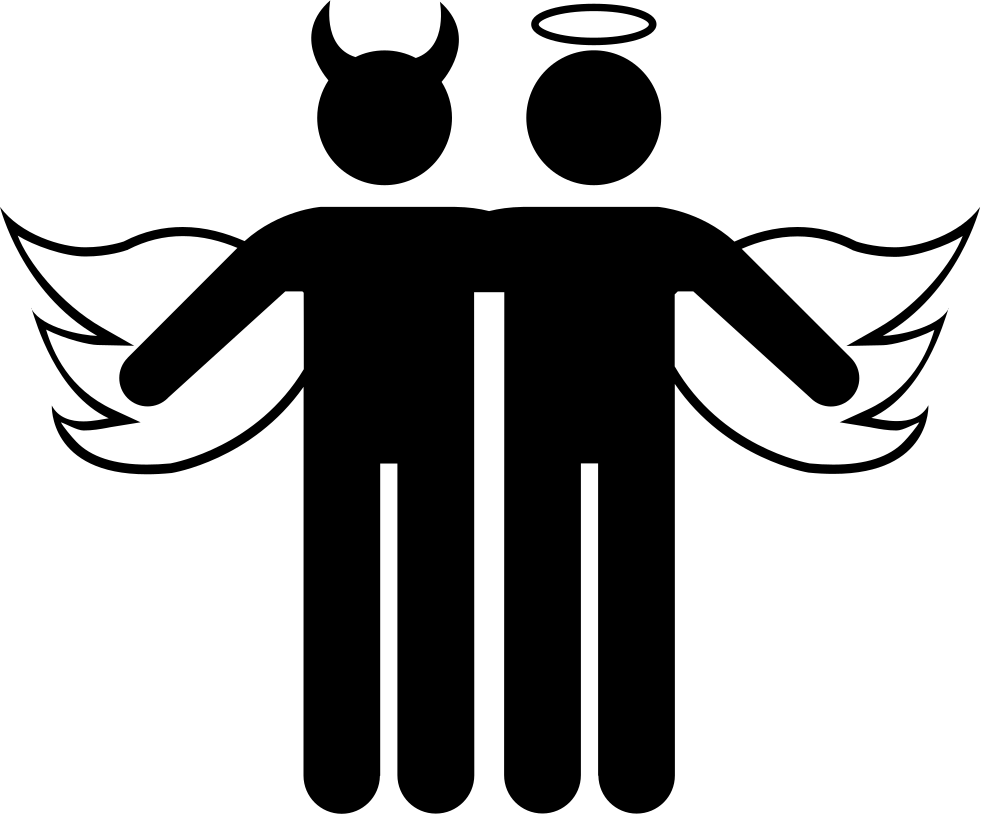 Angel And Demon Comments - Angel And Devil Icon - Free Transparent PNG ...