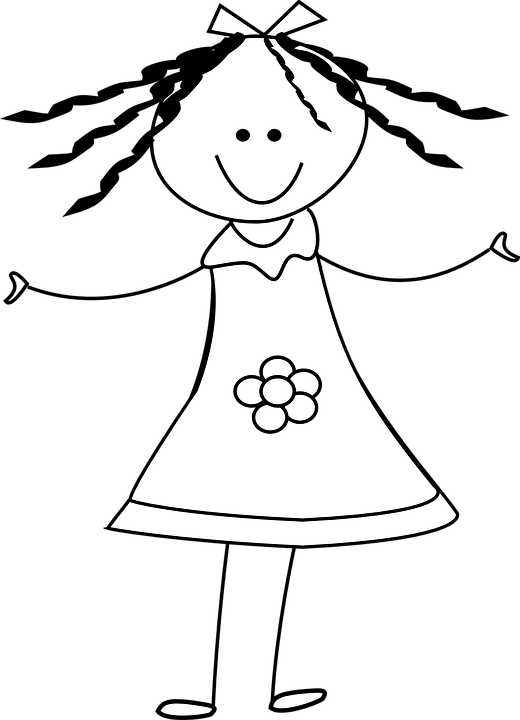 Female Stick Figure Png Girl Clipart Black And White Free