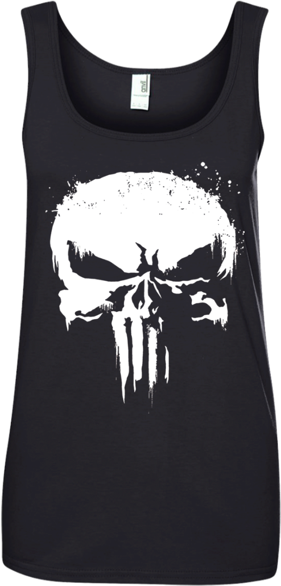 Marvel Punisher White Paint Splatter Skull Graphic - Punisher Skull ...