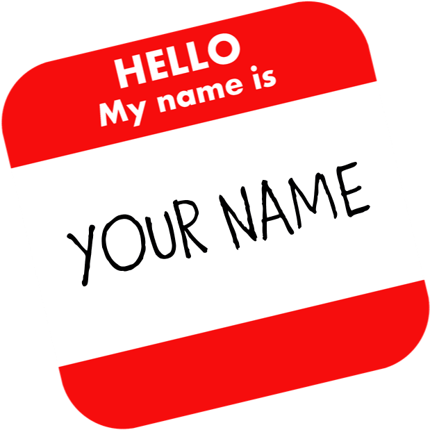 Custom Red Name Tag Bib - Because I'm Insert Name Rectangle Magnet ...