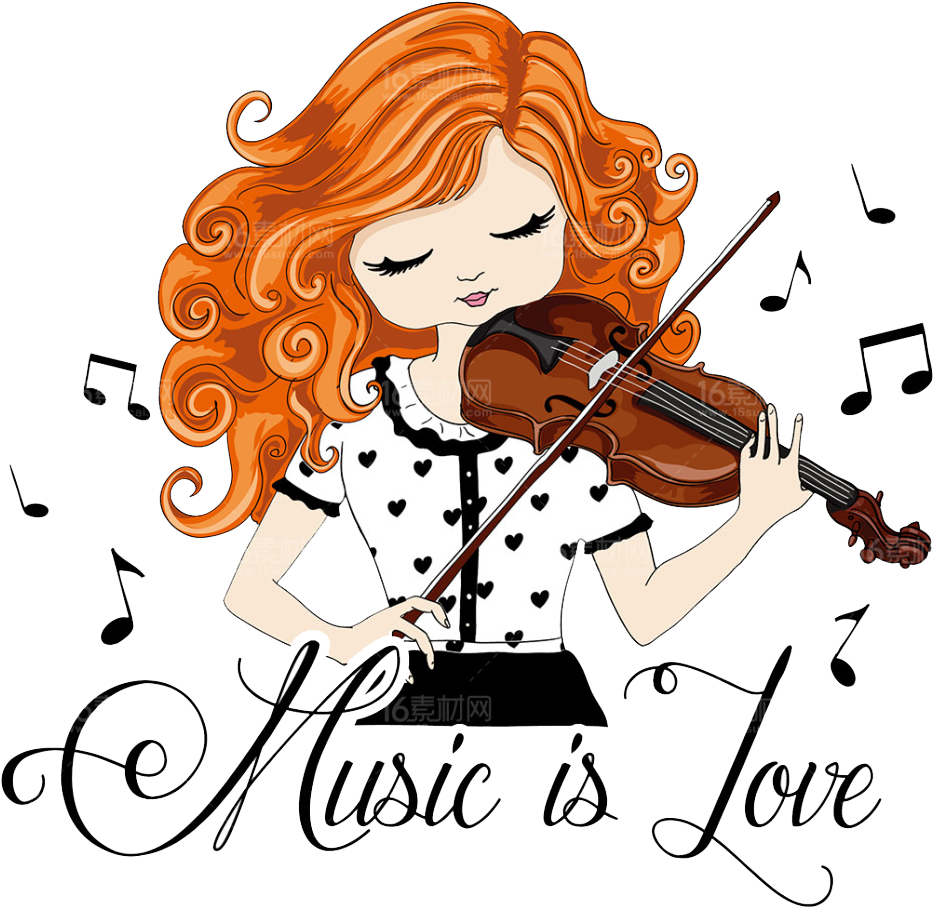 Download Vector Transparent Download Violin Drawing Illustration - Girl ...