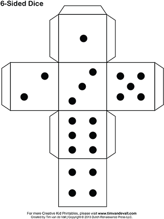 Download Printable Paper Dice - Printable Paper Dice Template PNG Image ...