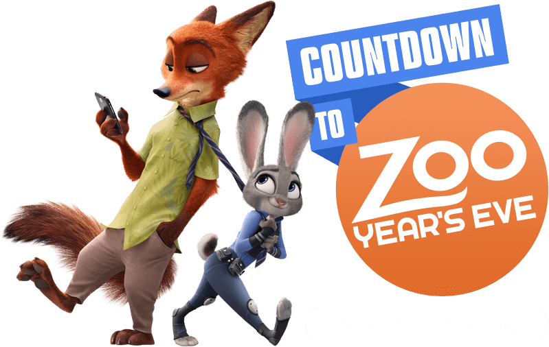 Download Countdown To Zoo Year's Eve - Bunny And Fox Zootopia PNG Image ...