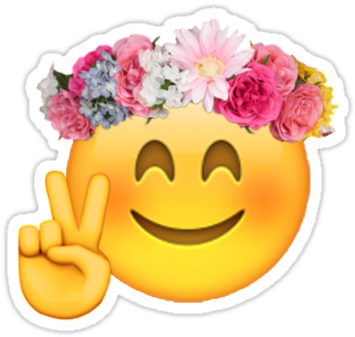 Pin By Tata On Emoji - Emoji With Flower Crown - Free Transparent PNG ...