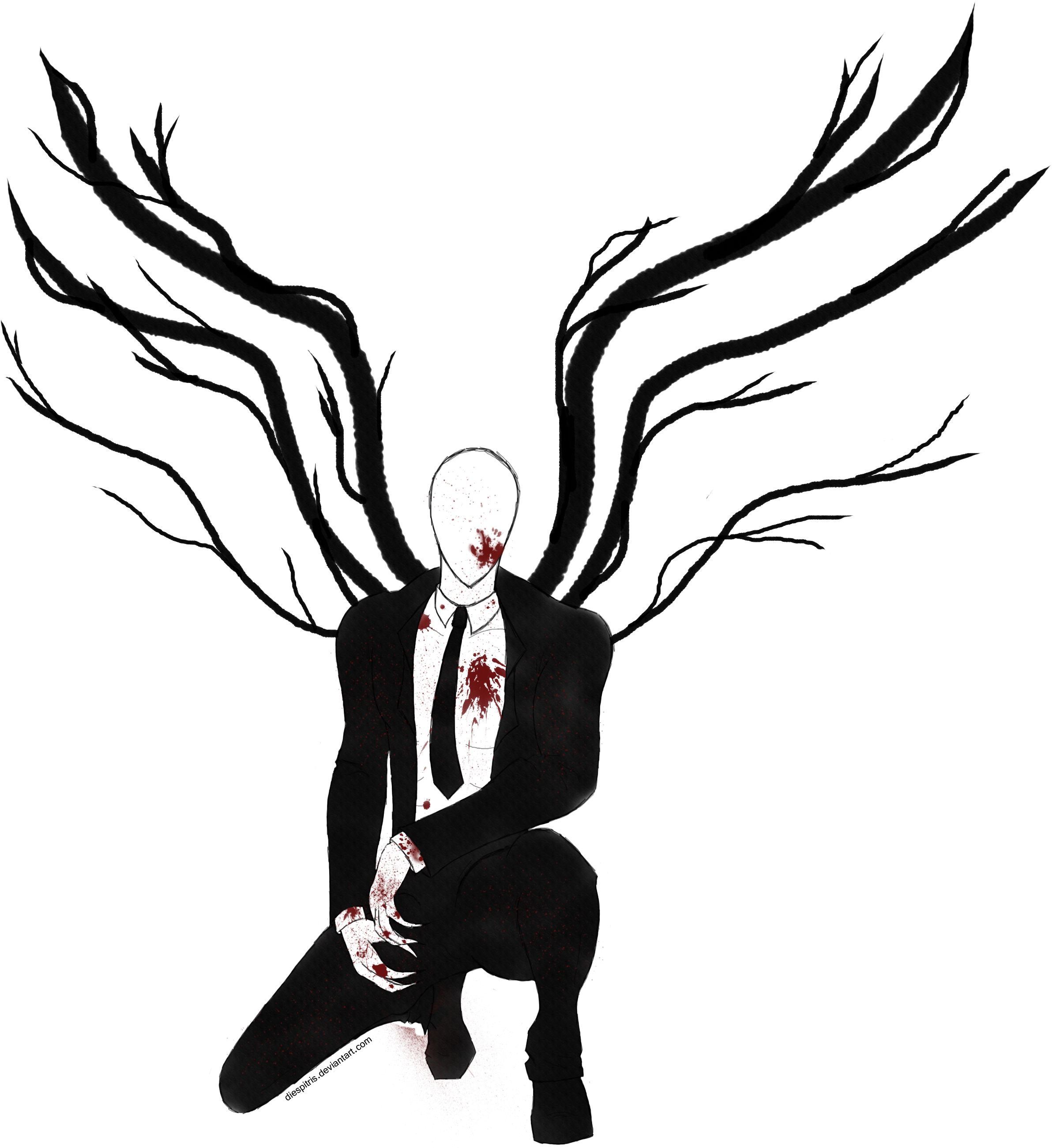 Drawn Slenderman Transparent - Slender Man No Background - Free ...