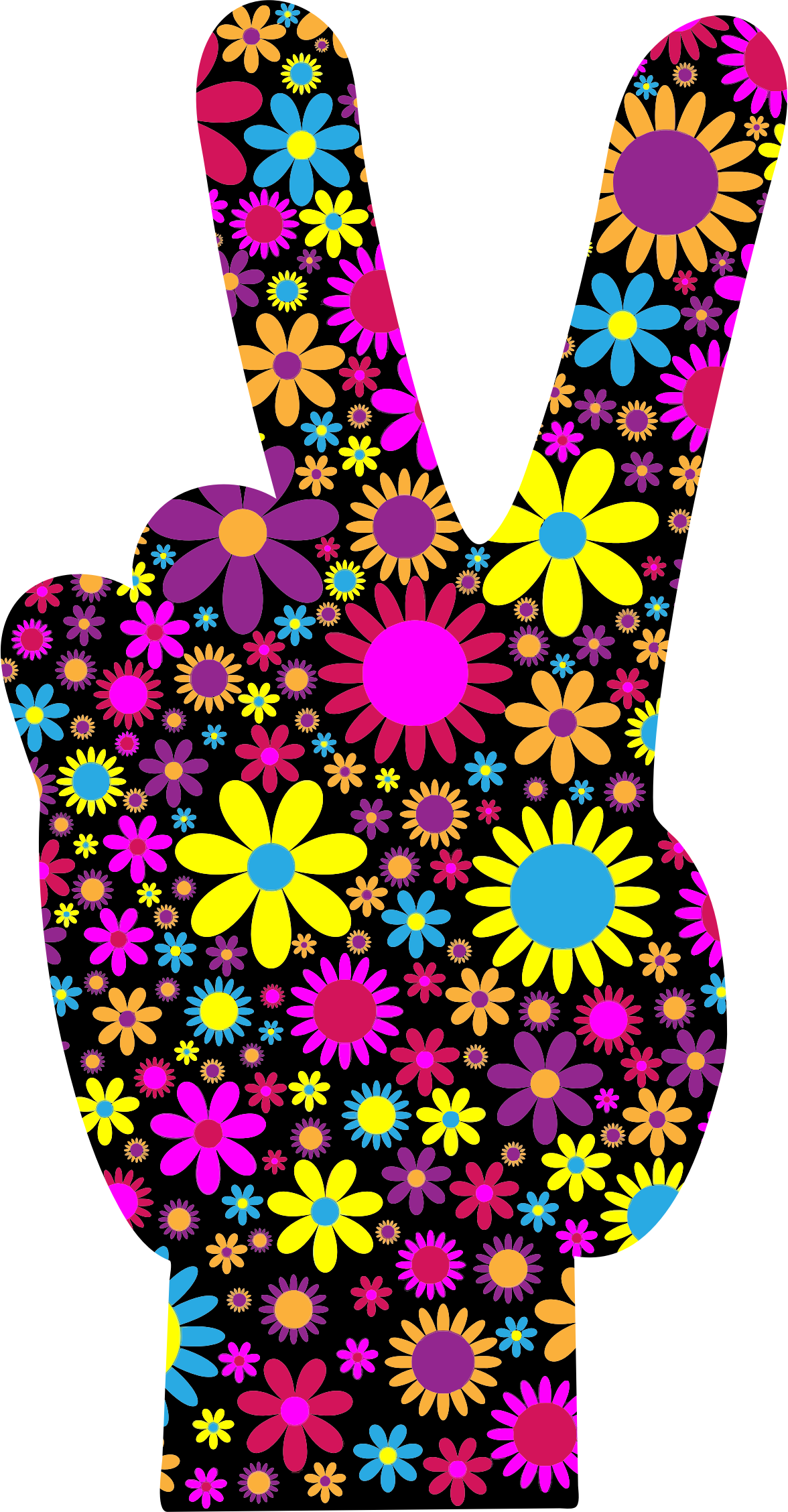 Floral Peace Hand Sign Icons Png - Floral Peace Hand Sign Full/queen ...