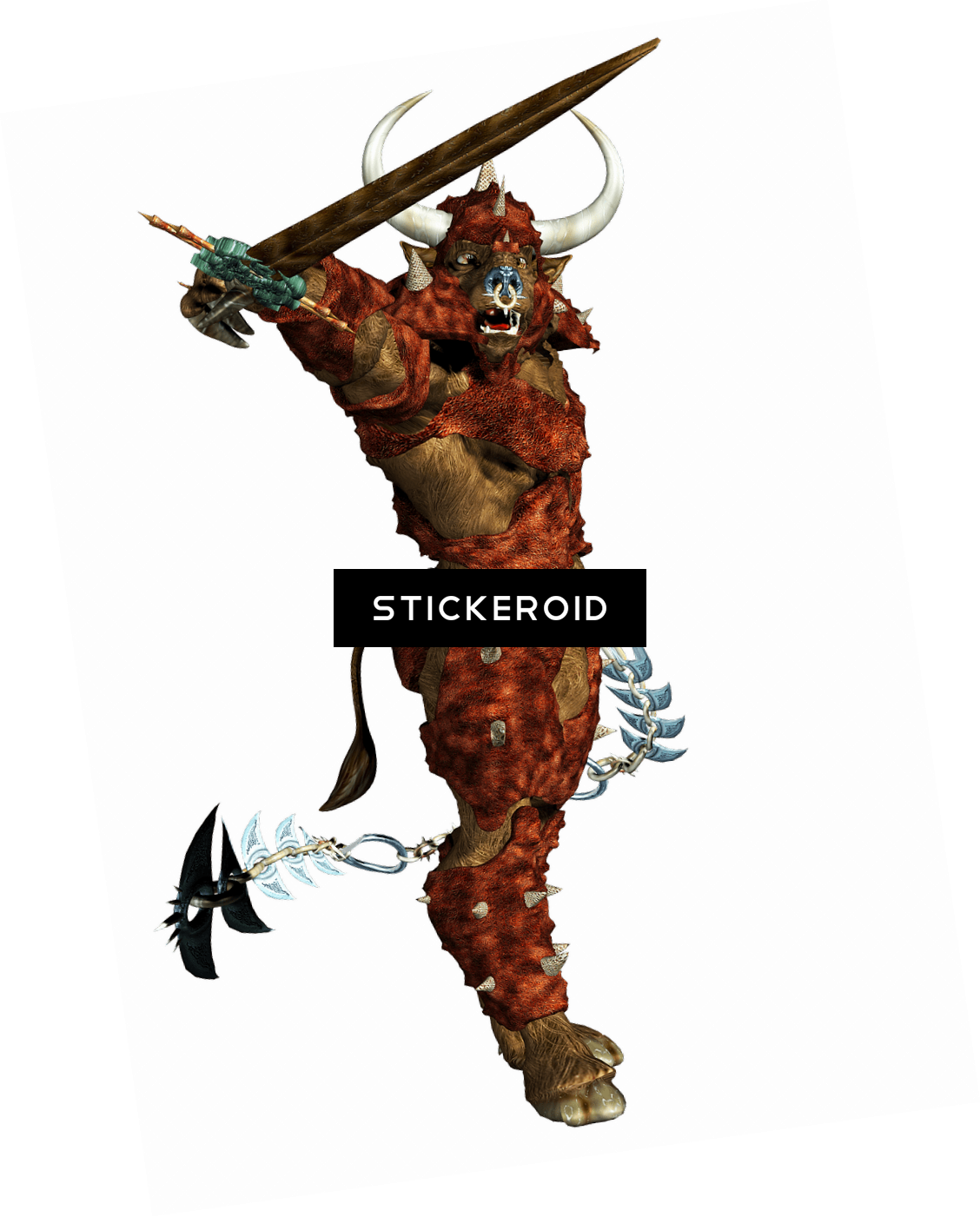 Download Minotaur Brandishing Sword - Illustration PNG Image with No ...
