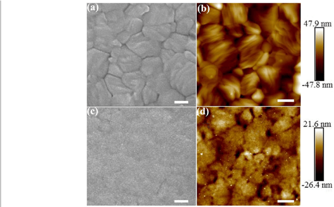 Download Sem And Afm Topology Of Bare Perovskite Film And Cdse ...
