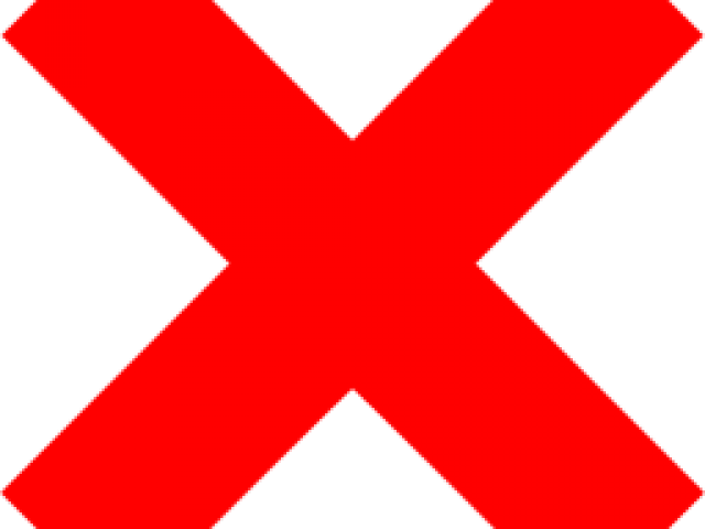 Download Red Cross Mark Clipart Blue - Transparent Background Wrong Png ...