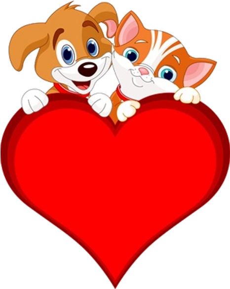 Download Cat And Dog Clip Art - Clip Art Valentine Dogs PNG Image with ...