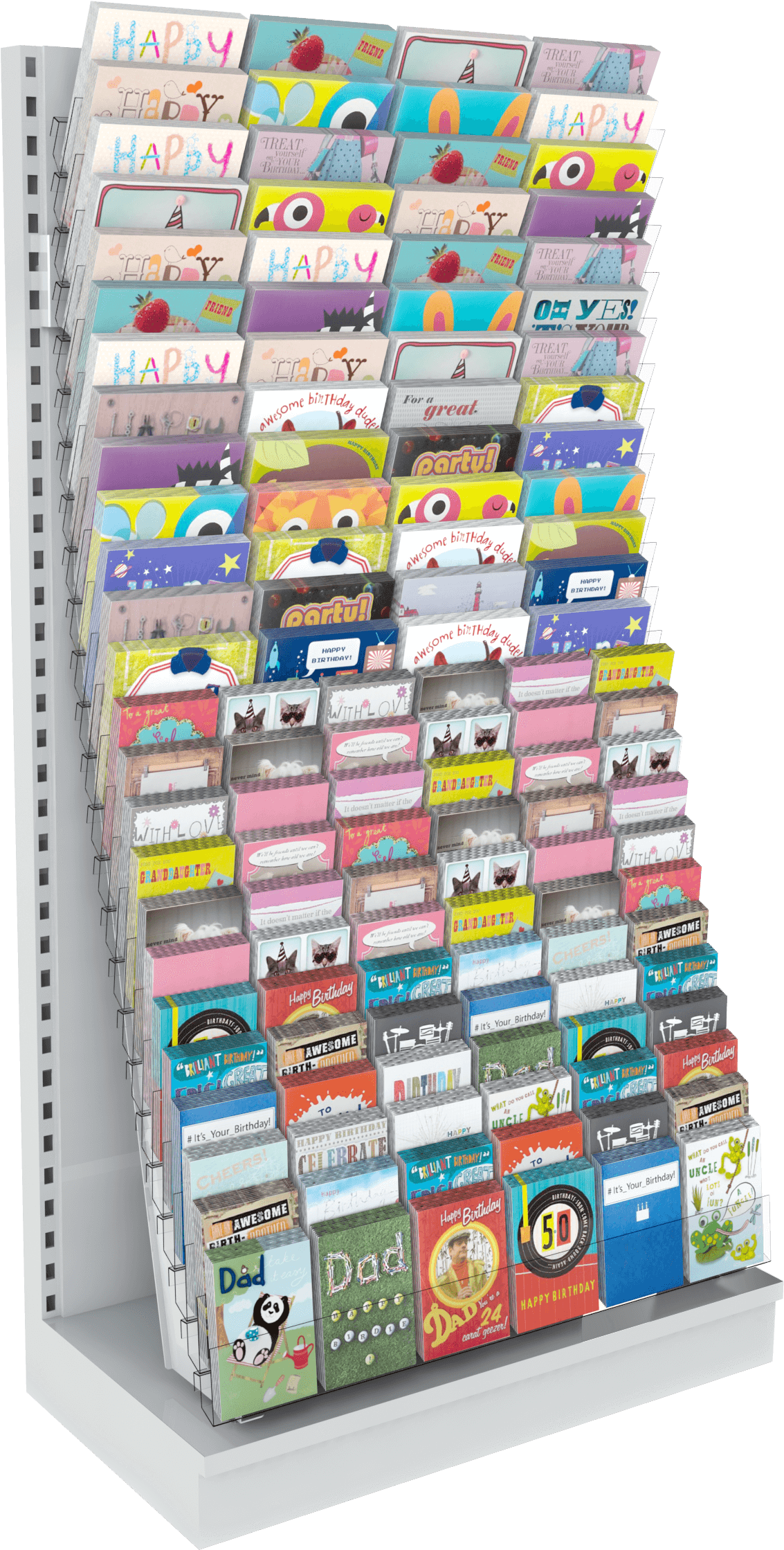 Download 25 Tier Greeting Card Bay - Gondola Greeting Card Displays PNG ...