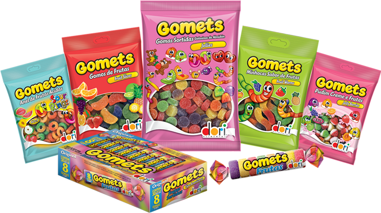 Download Packshots Gomets 2 - Bala De Goma Tubo Frutas C/30 - Dori PNG ...