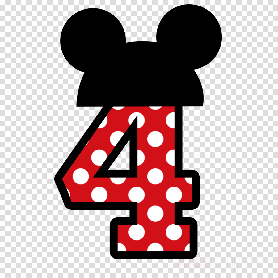 Download Mouse Png Clipart Free Download - Numero 4 Mickey Mouse PNG ...
