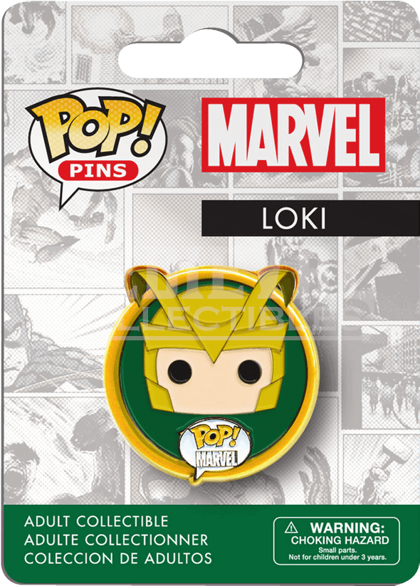 Download Marvel Comics Loki Pop Pin - Funko Pop Pin PNG Image with No ...