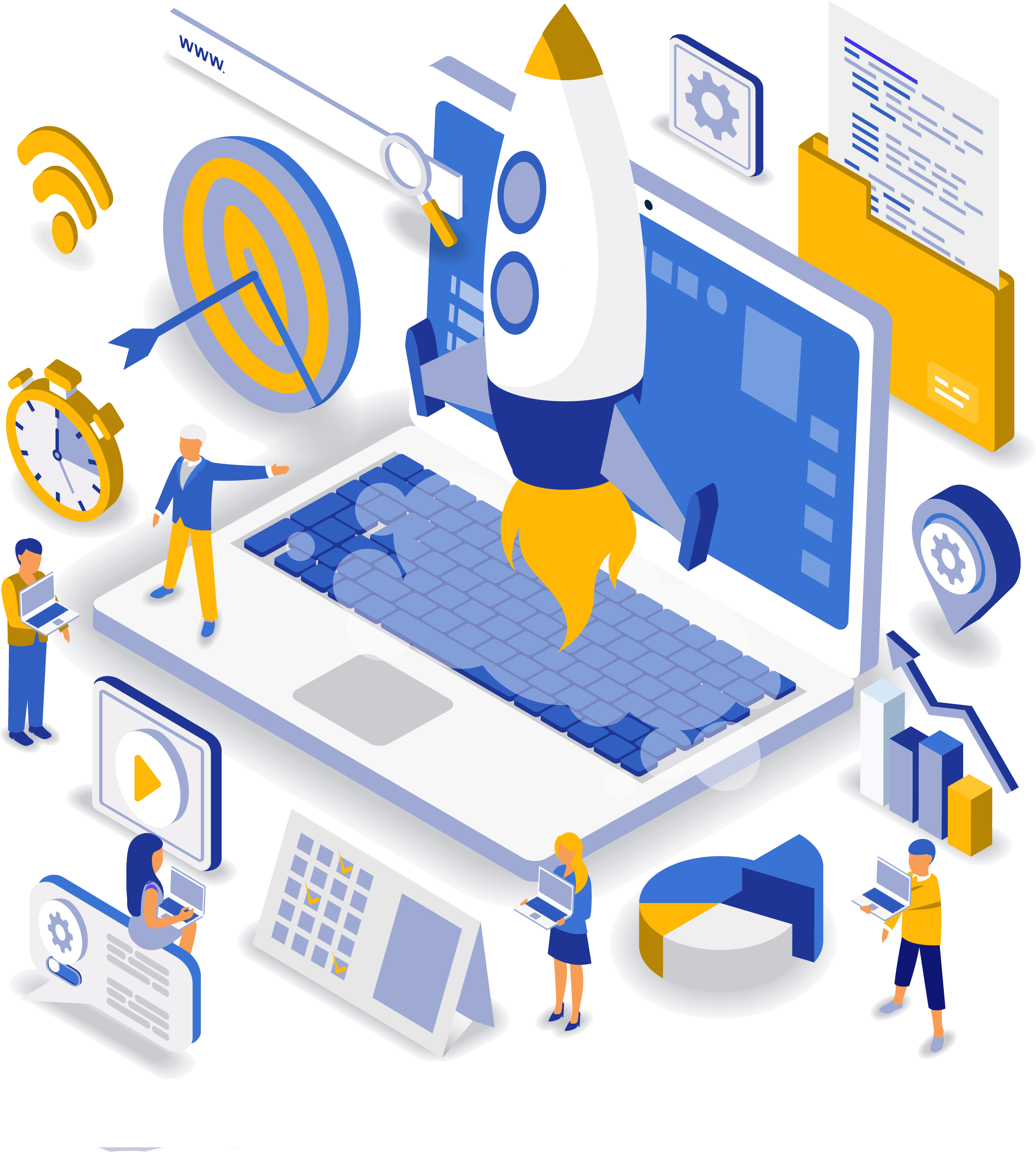 Download Business Startup Modern Flat Design Isometric Concept PNG ...