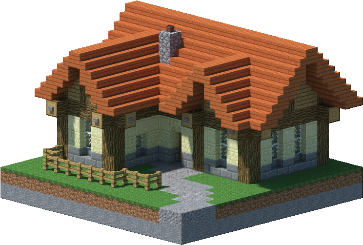 Download One House, Four Colours - Minecraft One Chunk House PNG Image ...