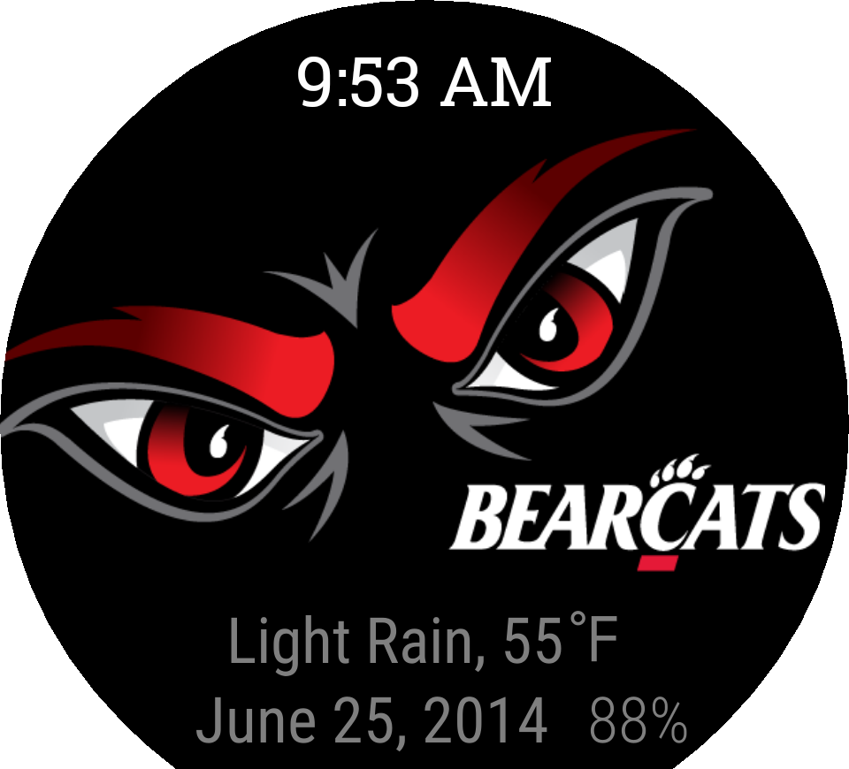 Bearcats 'eyes' Watch Face Preview - Free Transparent PNG Download - PNGkey