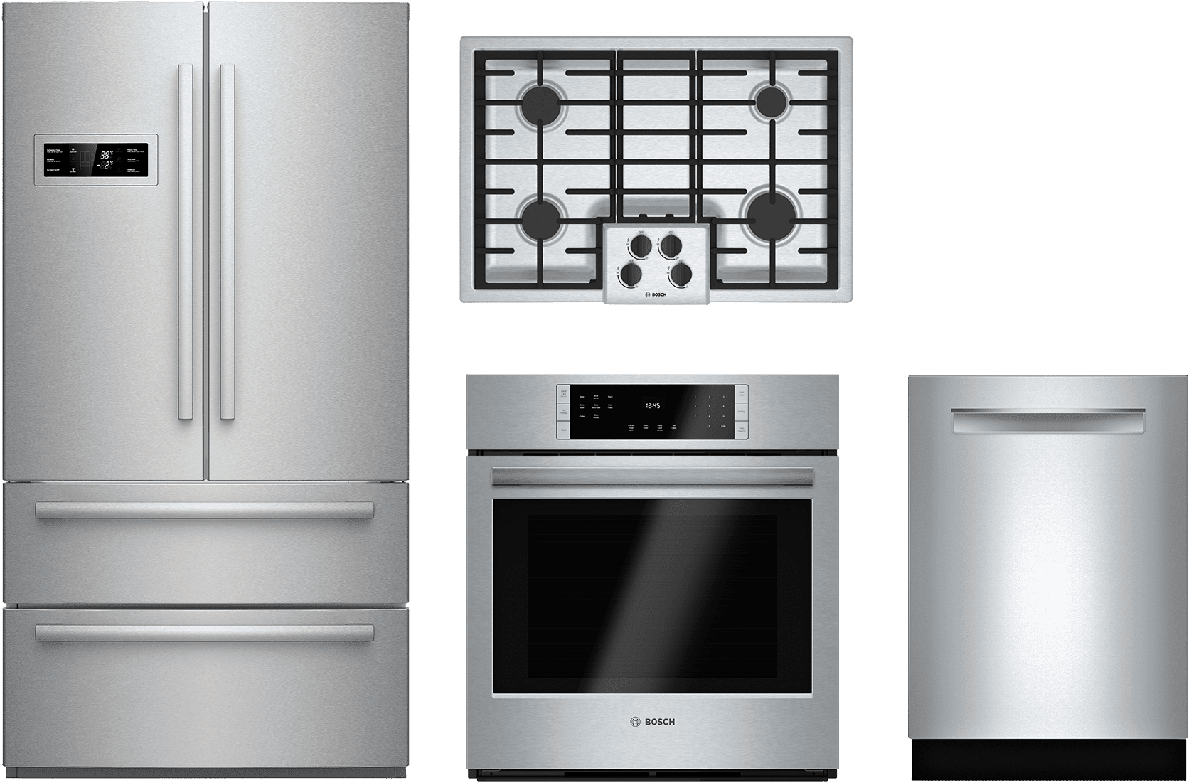 Download Bosch 4 Piece Kitchen Package Stainless Steel Bokitngm5055uc ...