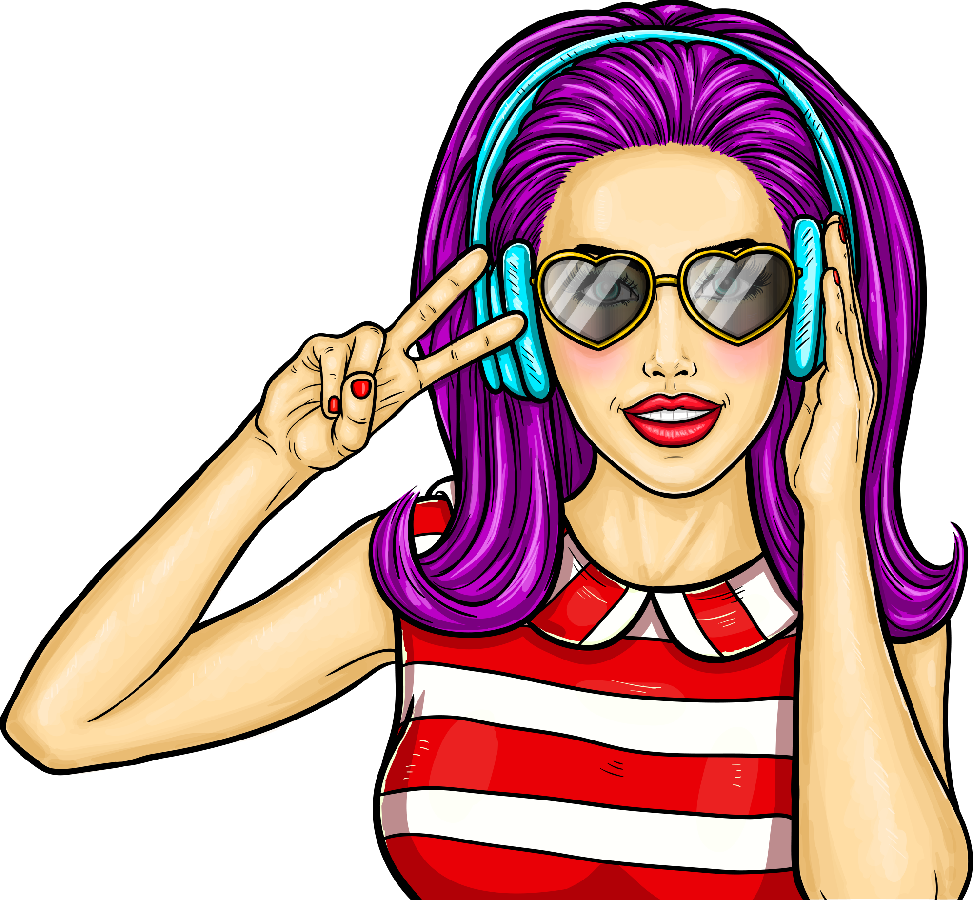 Download Download - Illustrations Cheeky Beautiful Girls PNG Image with ...