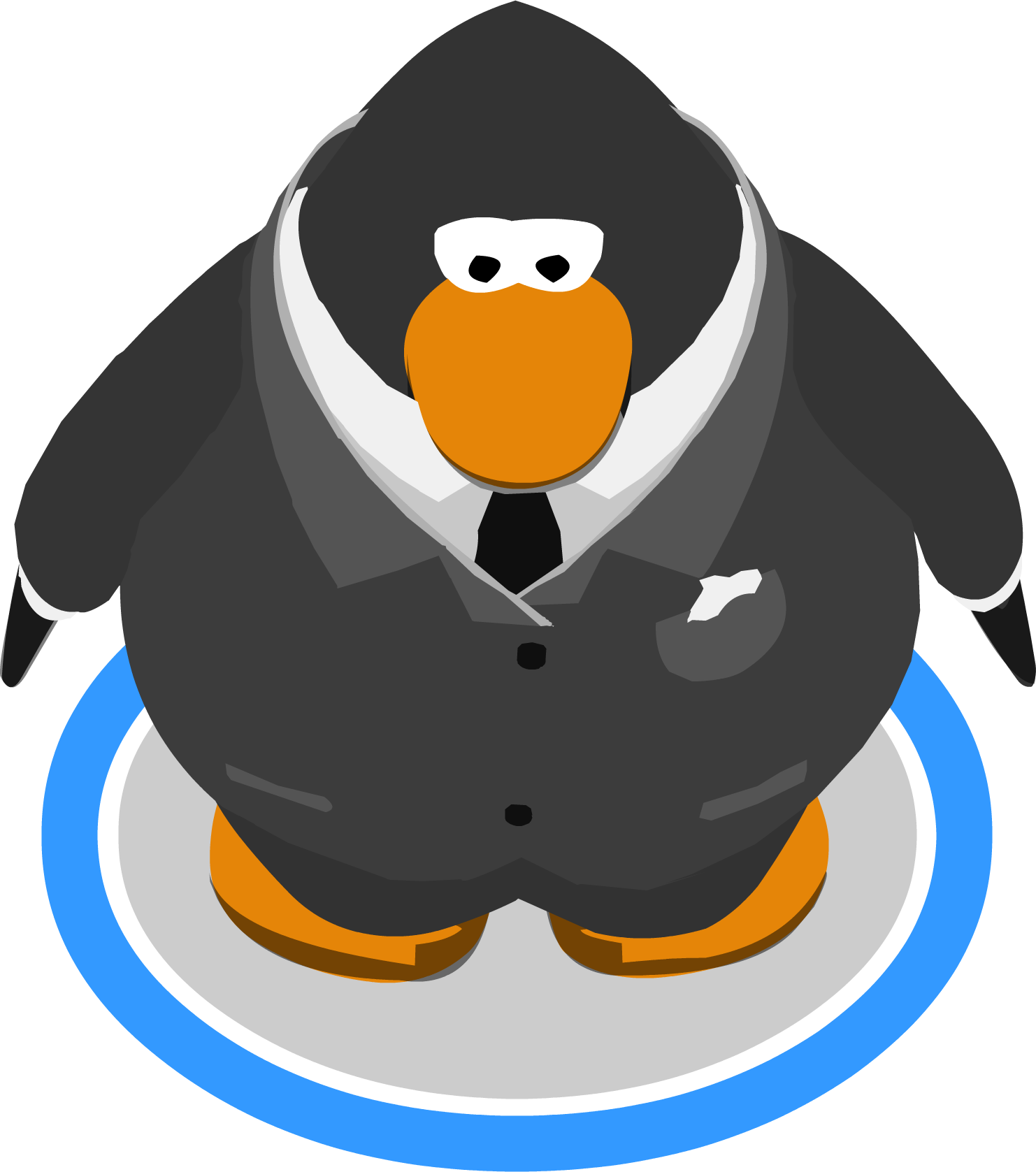 Download Gray Pinstripe Suit Ingame - Club Penguin Close Up PNG Image ...