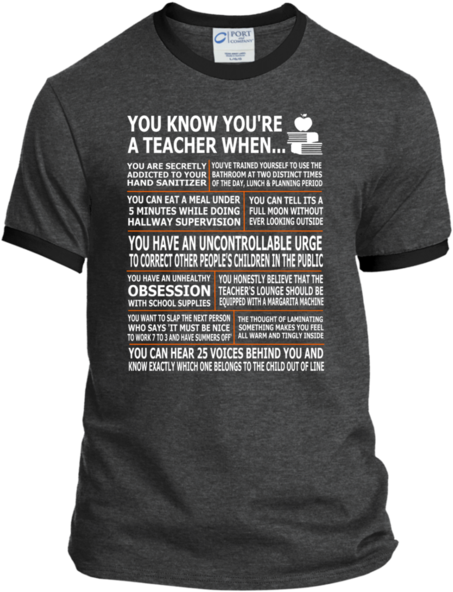 Download You Know You're A Teacher When Ringer Tee - Teach Love Inspire ...