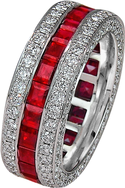 Download Ruby & Diamond Wedding Band - Ruby And Diamond Wedding Band ...